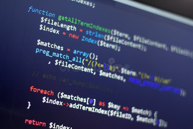 Php Back End Code Computer Programming Source Code Abstract Screen Of Web Developer Editorial