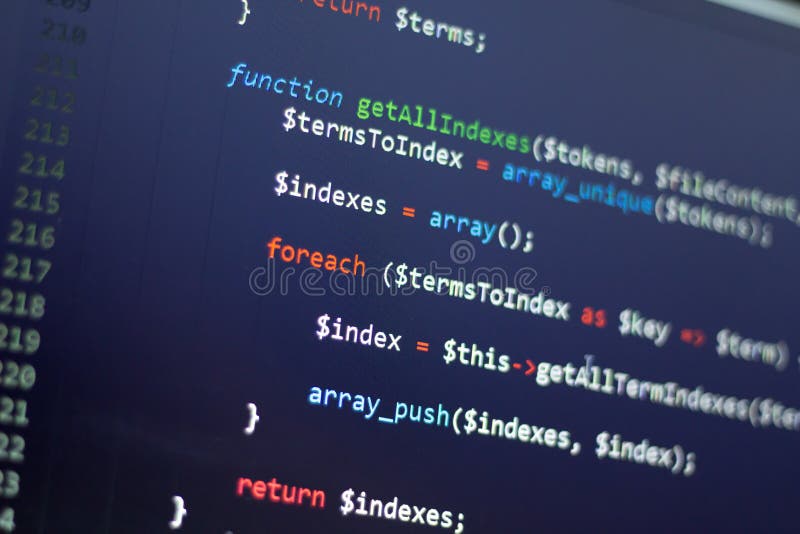 Php Back End Code Computer Programming Source Code Abstract Screen Of Web Developer Editorial