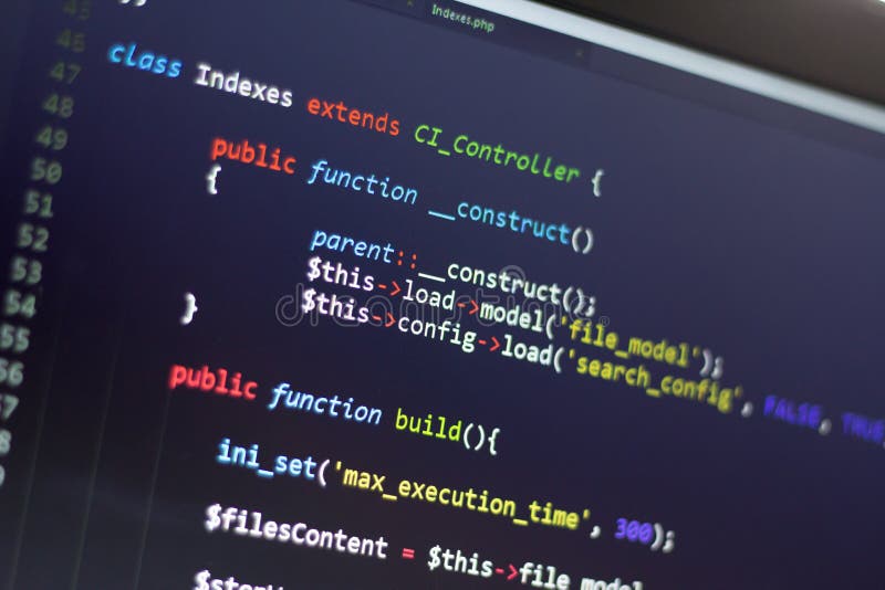 Php Back End Code Computer Programming Source Code Abstract Screen Of Web Developer Editorial