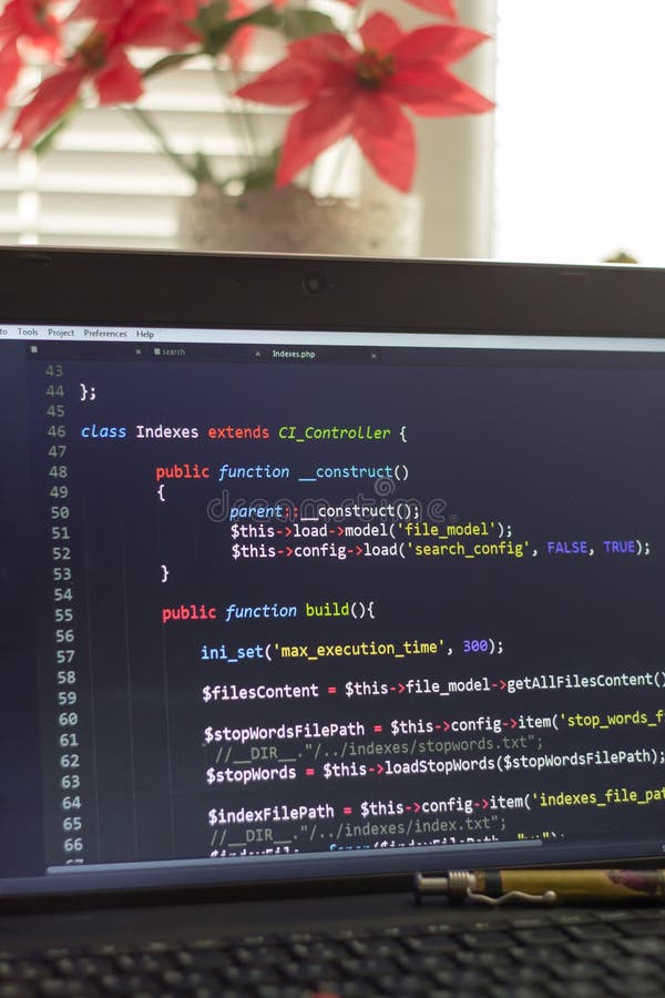 Php Back End Code Computer Programming Source Code Abstract Screen Of Web Developer Editorial