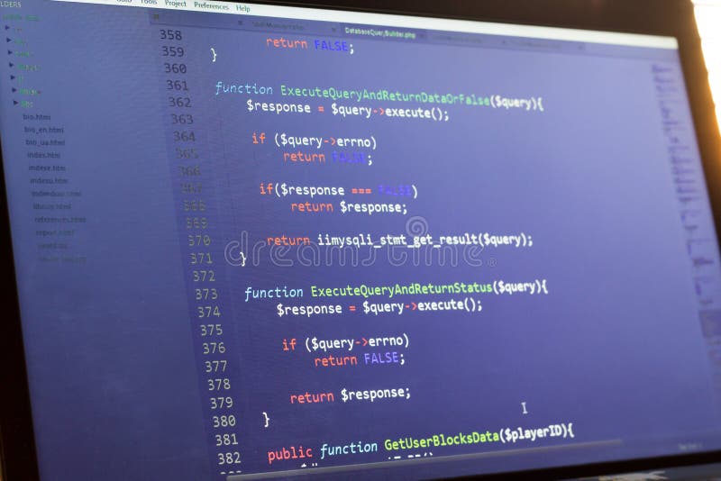 PHP Back-end Code Zoomed Through A Magnifier. Computer Programming ... PHP Back-end Code Zoomed Through A Magnifier. Computer Programming ...