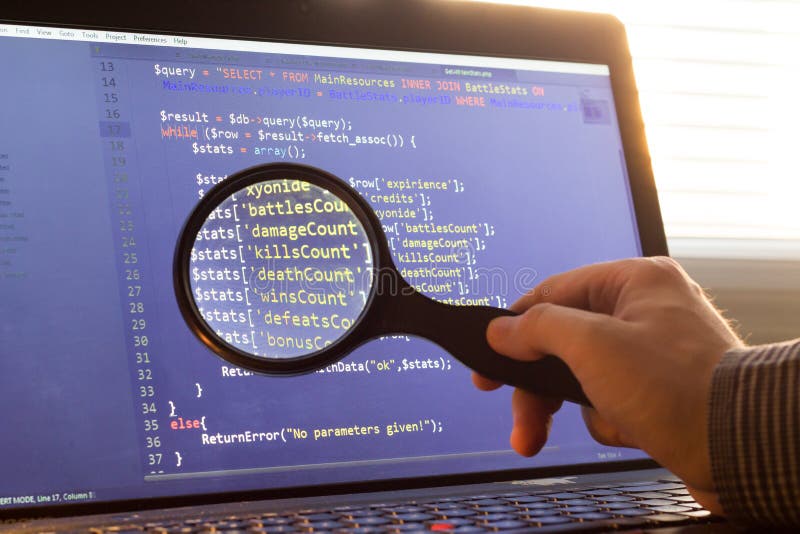 PHP Back-end Code Zoomed through a Magnifier. Computer Programming ... PHP Back-end Code Zoomed through a Magnifier. Computer Programming ...