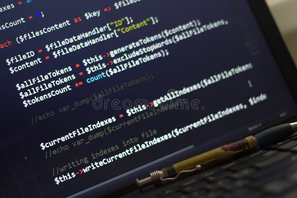 PHP-Backendcode Computerprogrammierungsquellcode Abstrakter Schirm Des ...