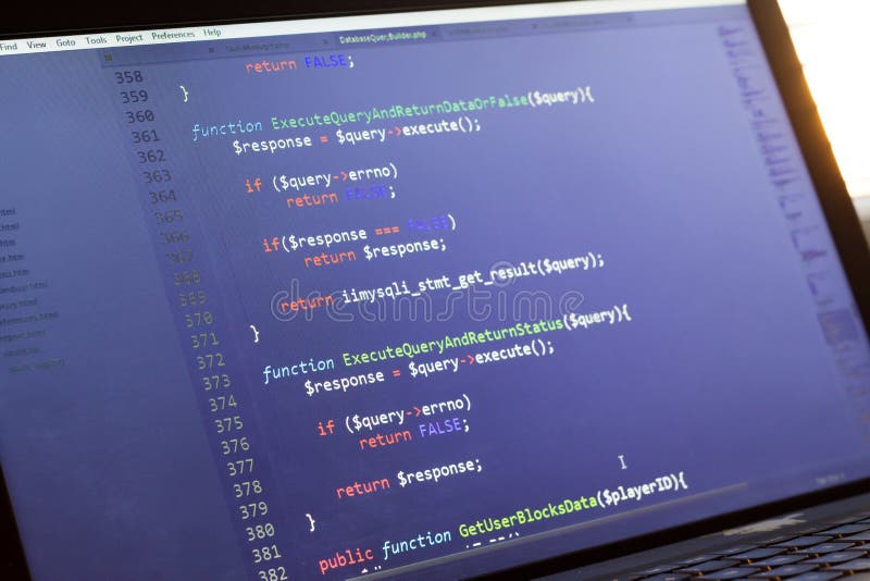 PHP-Backendcode Computerprogrammierungsquellcode Abstrakter Schirm Des ...