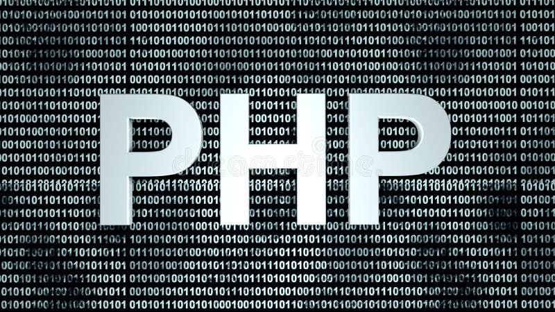PHP binary code background stock illustration. Illustration of media ...