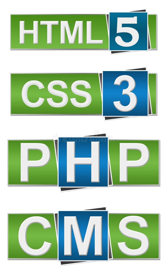 PHP CMS DEL HTML CSS stock de ilustración. Ilustración de hiperactivo ...