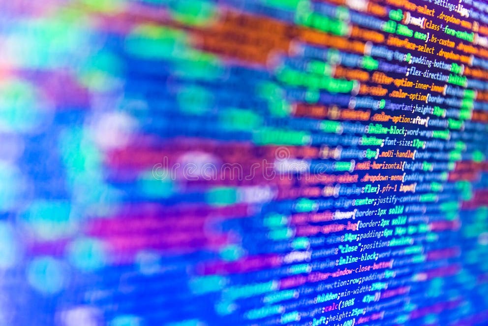 Php Code on Blue Background in Code Editor. Abstract Technological ...