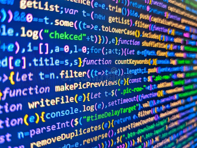 Php Code On Blue Background In Code Editor Program Development Concept Writing Program Code On