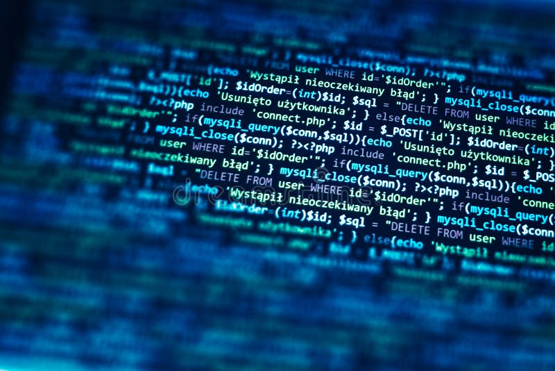 Abstract Blue Technology Background. Binary Computer Code Stock Image ...