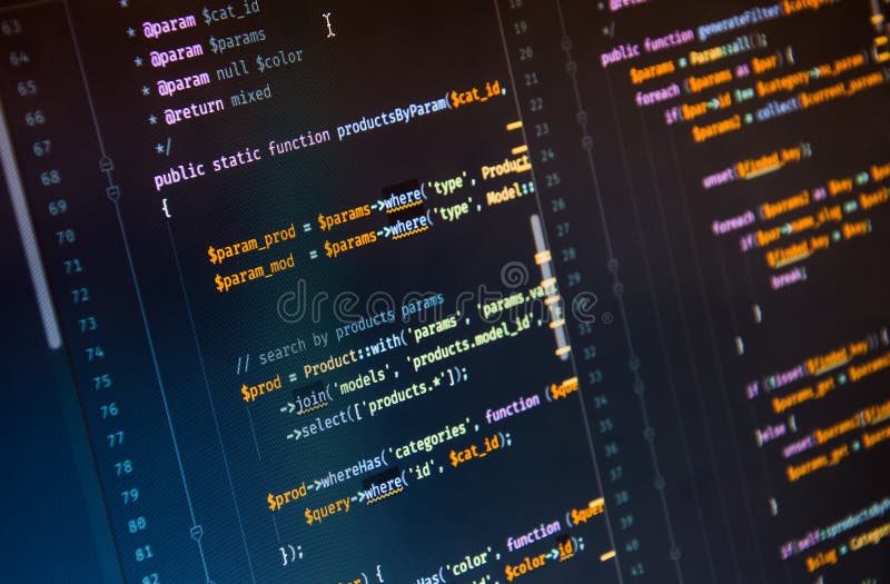 Html Code On Dark Background Stock Image Image Of Monitor Program 155503891 9924