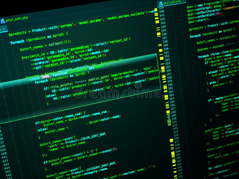 Php In Code Editor Web Developing On The Php Language Stock Image Image Of Close Cyber