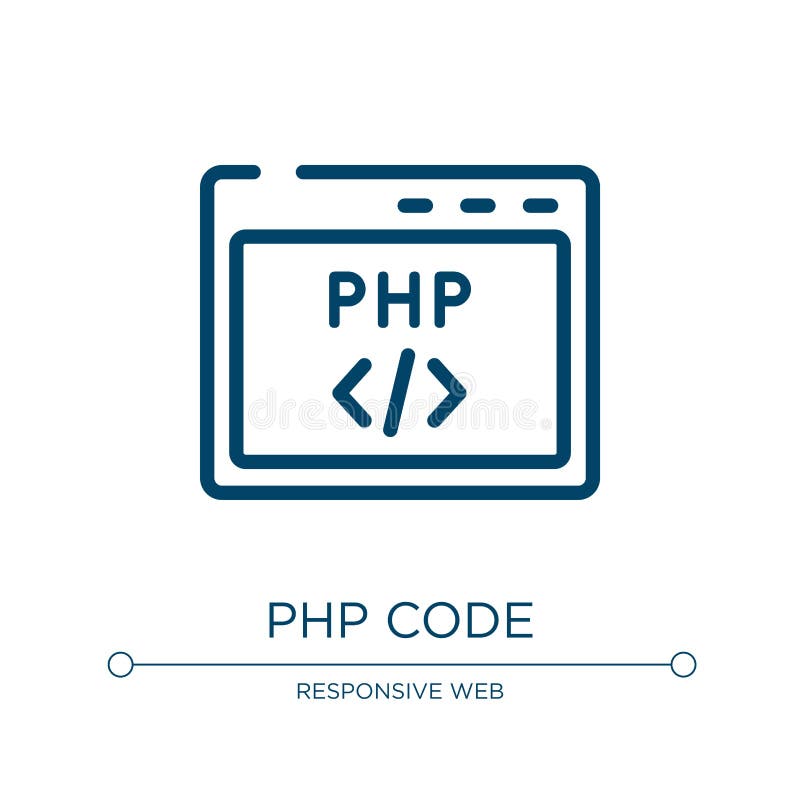Php Code Icon Linear Vector Illustration From Programming Line Craft