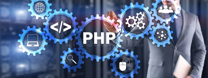 PHP Coding Concept. Programmer Search Stock Image - Image of ...