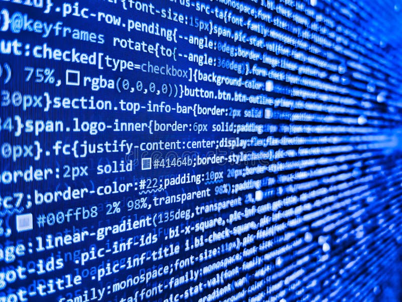 Software Engineer at Work. Website Programming Code. Business and AI Technology Represent ...