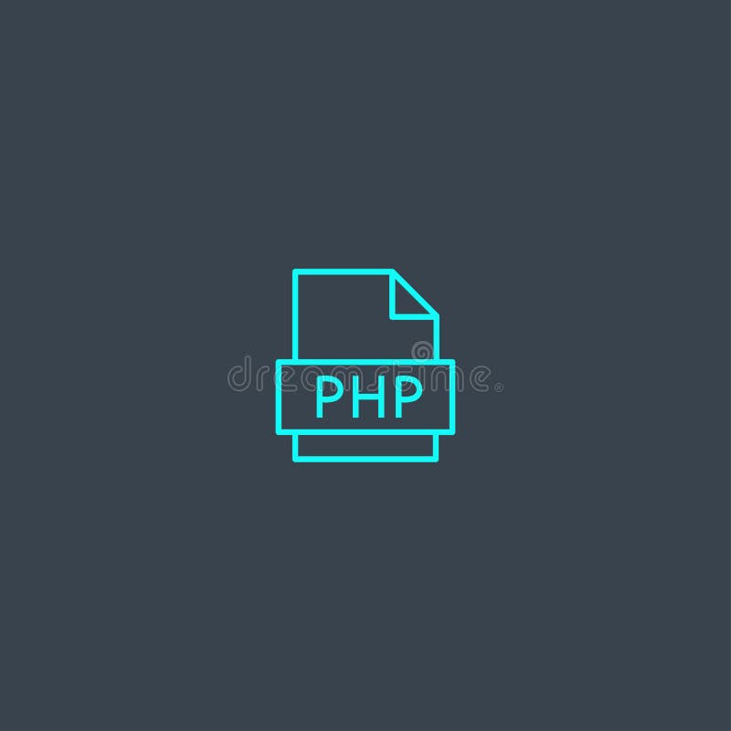 PHP Concept Blue Line Icon. Simple Stock Vector - Illustration of ...