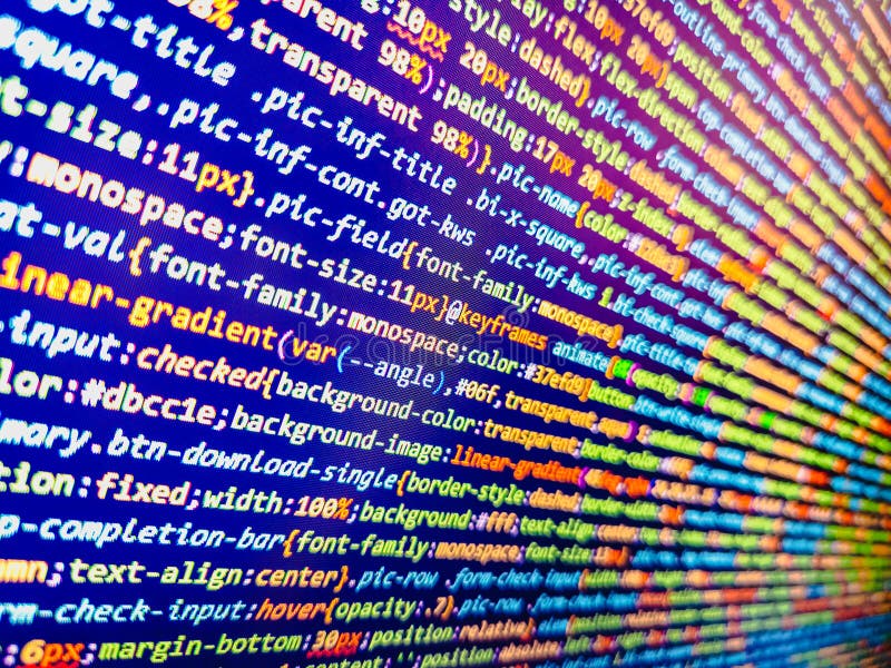 PHP Da. Software Developer Screen Background- Source Code Script. Programming Code Abstract ...