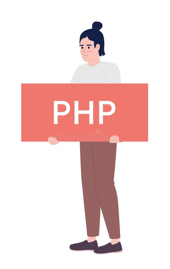 Php Developer Semi Flat Color Vector Character Stock Vector Illustration Of Code Programming
