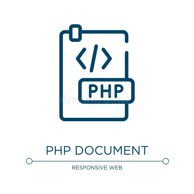 Php Document Icon Linear Vector Illustration From Programming Line 5781