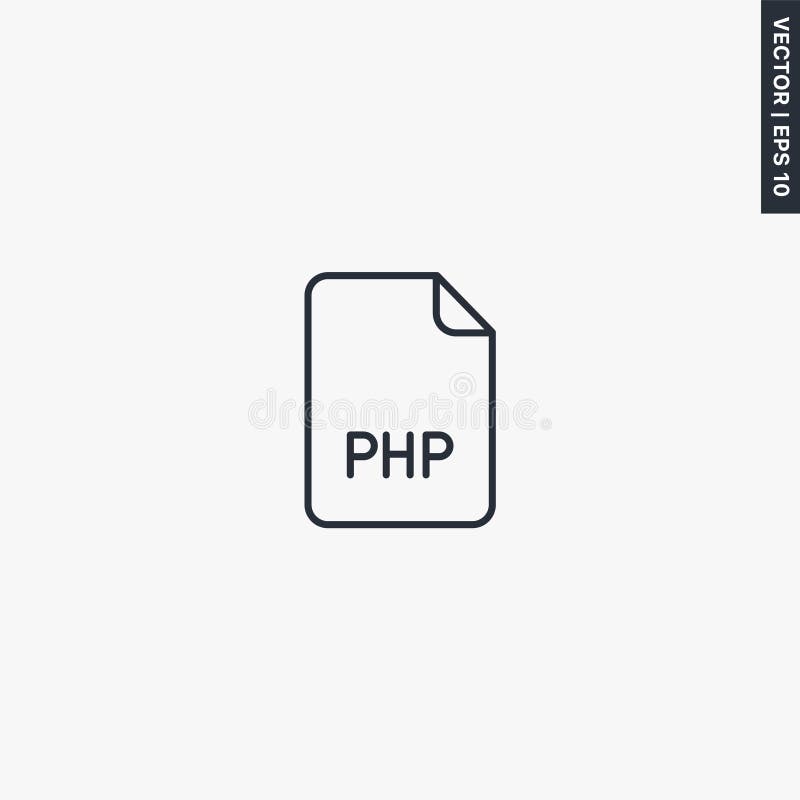 PHP File Format, Linear Style Sign for Mobile Concept and Web Design ...