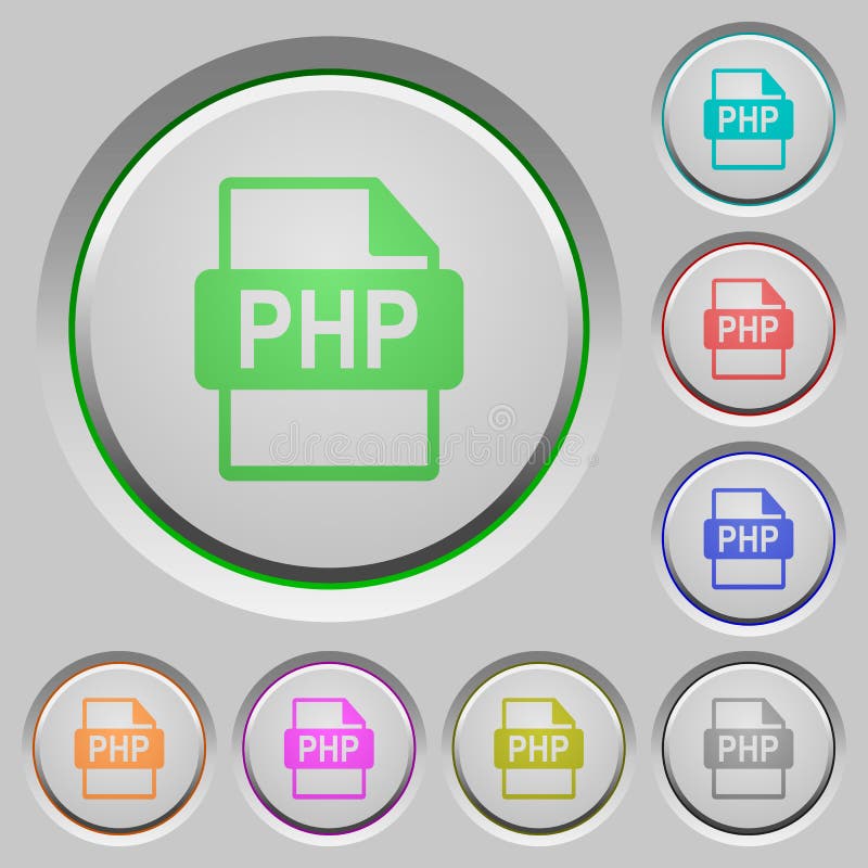 PHP File Format Push Buttons Stock Vector - Illustration of extension ...