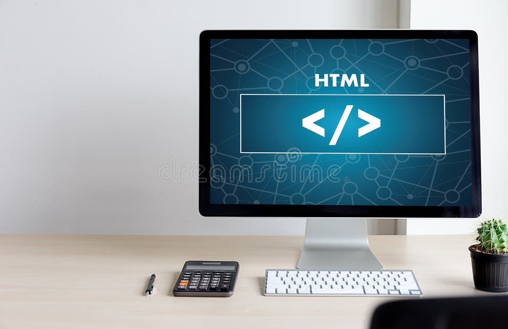 PHP HTML DEVELOPER Web Code Design Programmer Working in a Soft Stock Image - Image of concept ...