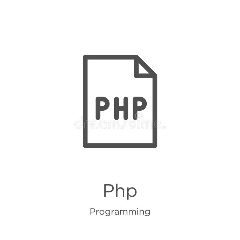Php Icon Vector From Programming Collection Thin Line Php Outline Icon