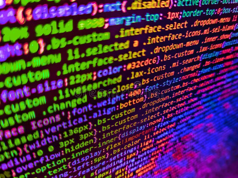 Php Language And Coding Function Developer Creative Js Html5 Closeup Set On Background Stock