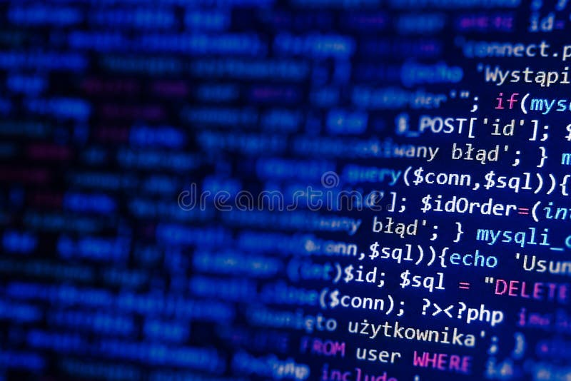 Php Language Web Programming Source Code Abstract Code Background Stock Illustration