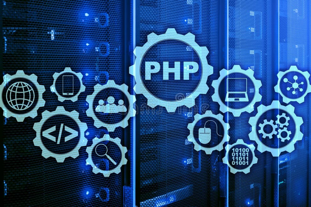 PHP Programming Language. Developing Programming and Coding Technologies.Cyber Space Concept ...