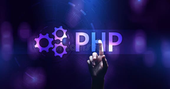 PHP Web Development and Coding Internet and Technology Concept on Virtual Screen Stock Image ...
