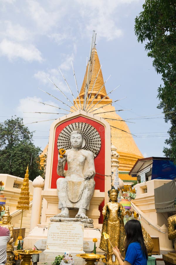Phra Pathom Chedi temple editorial stock photo. Image of historic ...