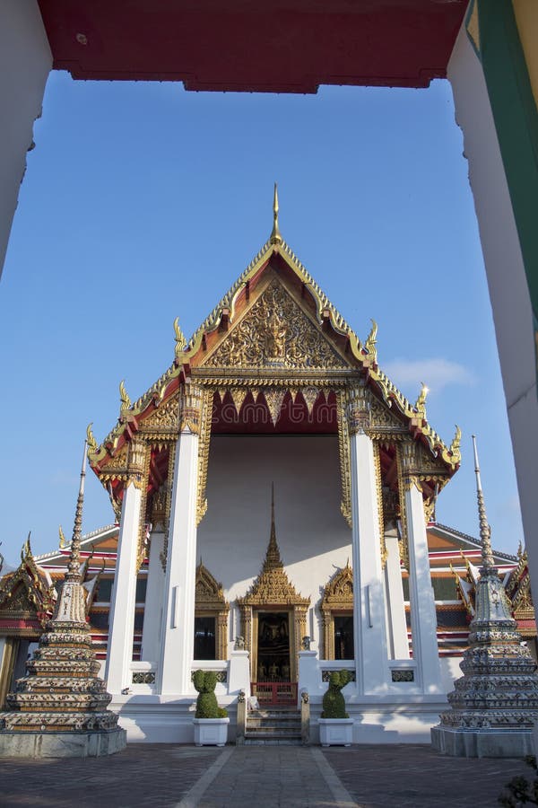 Phra Vihara in the Wat Pho, Bangkok Stock Image - Image of peace ...