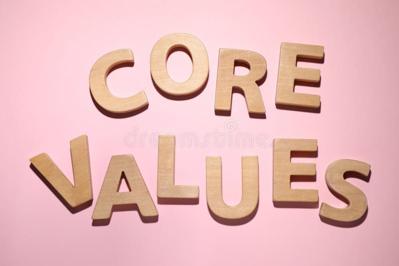 Phrase CORE VALUES Made of Wooden Letters on Light Table Stock Photo ...