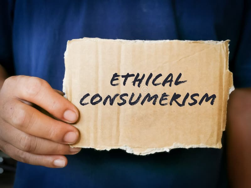 Phrase Ethical Consumerism Written on Cupboard Strip. Stock Image ...
