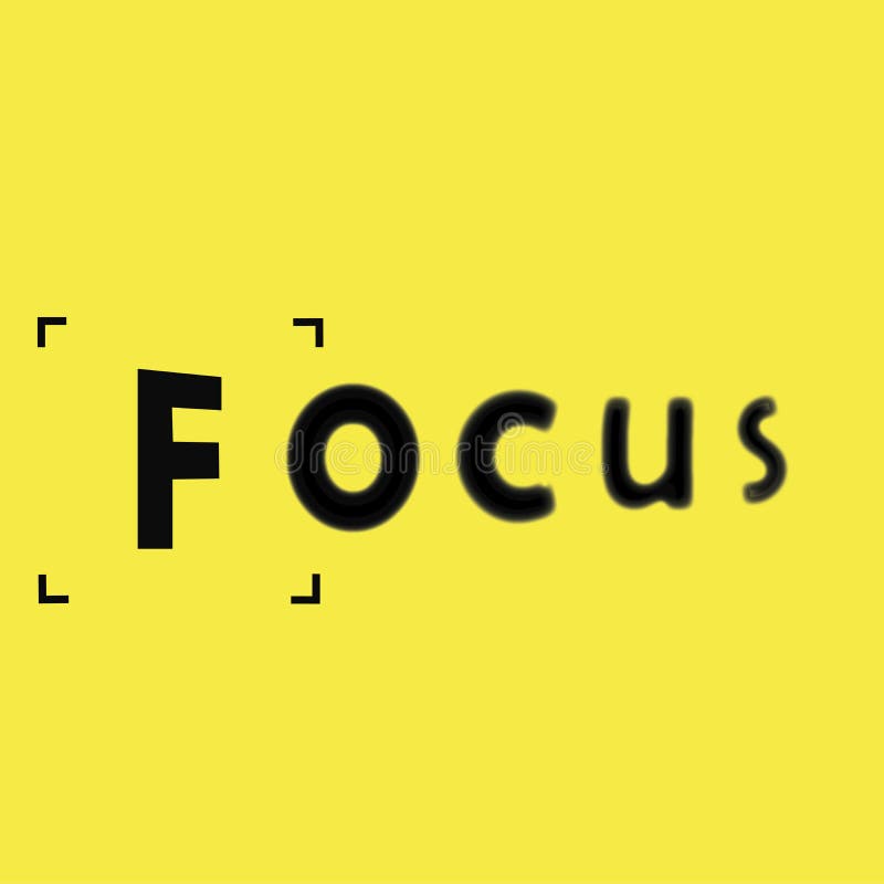 Phrase Focus with Focusing Screen on Yellow Background Stock ...