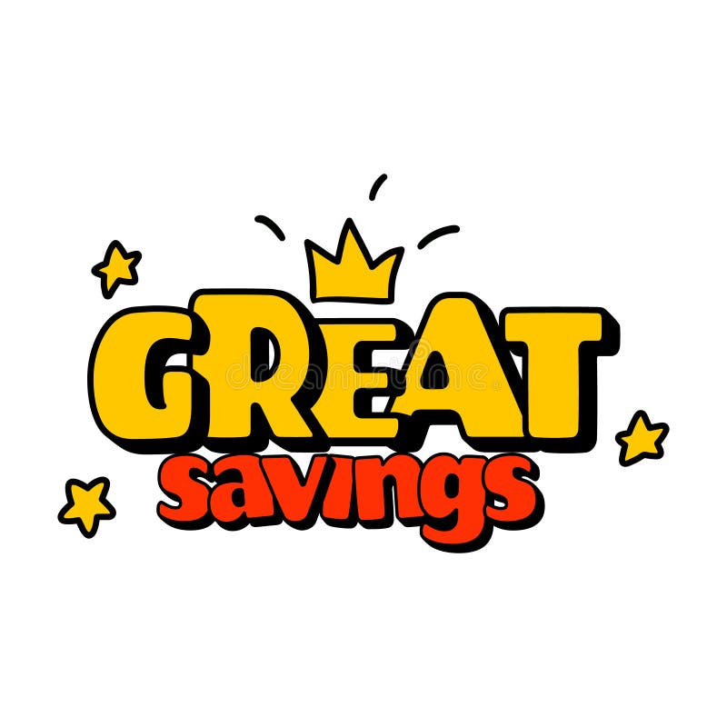 Phrase Great Savings, Concept Discount Stock Vector - Illustration of ...
