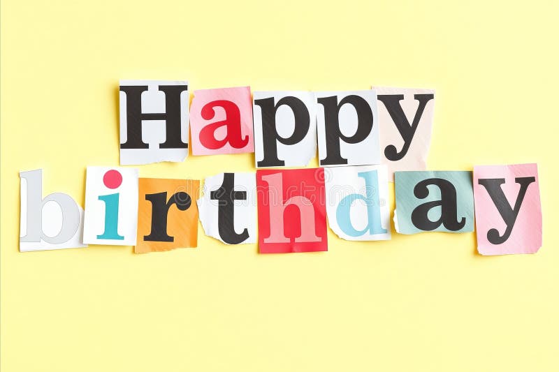 Happy Birthday Letters Cut Out Stock Photos - Free & Royalty-Free Stock ...