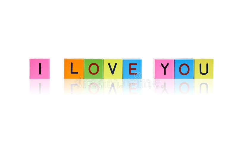 Phrase I LOVE YOU from Wooden Blocks Stock Image - Image of background ...