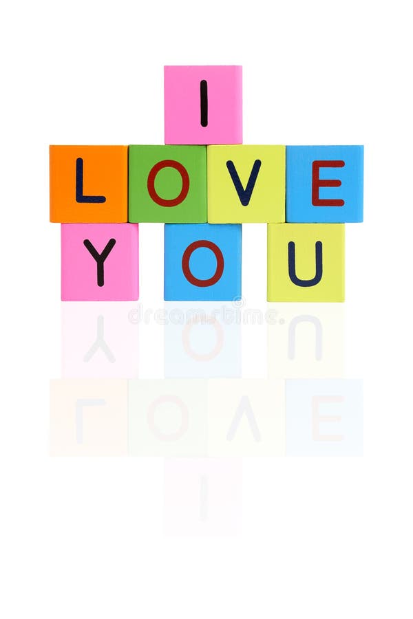 Phrase I LOVE YOU from Wooden Blocks Stock Photo - Image of romantic ...
