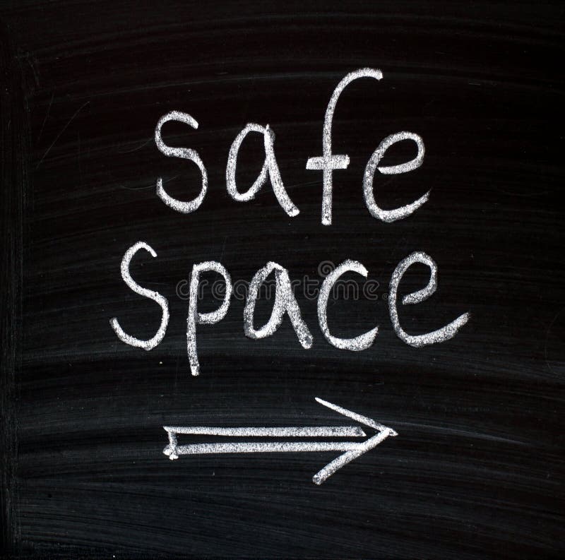 The Phrase Safe Space on a Blackboard Stock Photo - Image of chalk ...