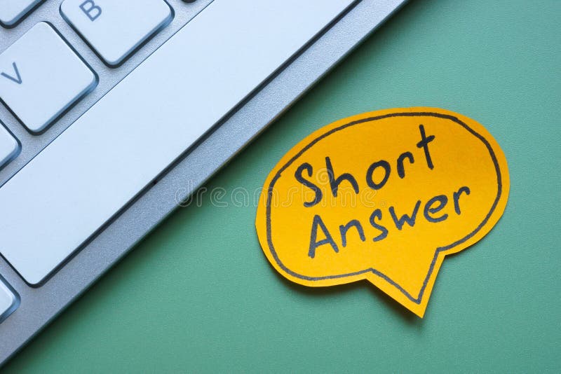 Phrase Short Answer on a Keyboard. Quick Communication and Efficiency ...
