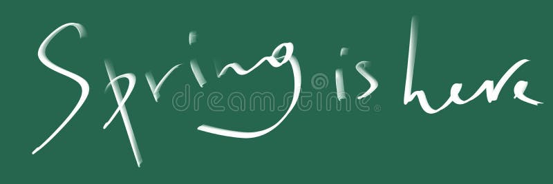 Phrase Spring is Here on the Green Background. Stock Illustration ...