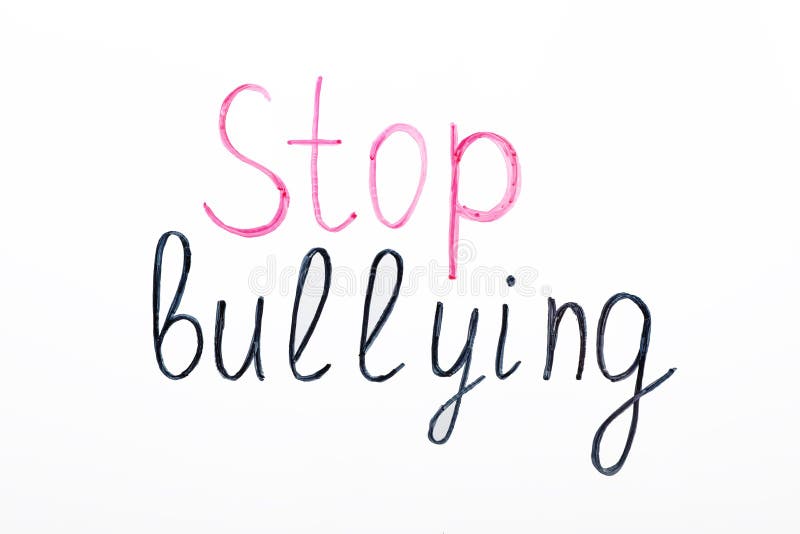 Phrase Stop Bullying Written on White Background Stock Photo - Image of ...