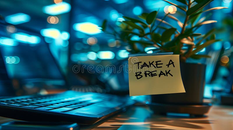 Phrase Take a Break Written with a Marker on a Post-it Note Next To a ...