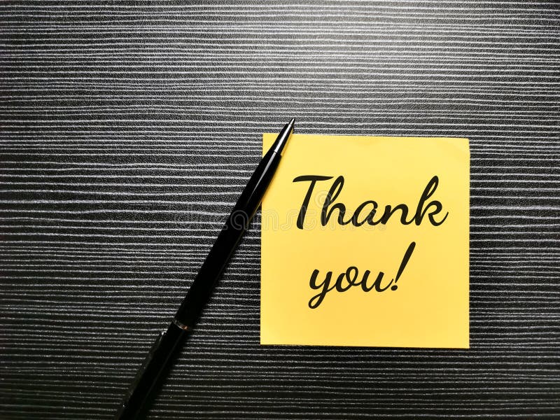 Phrase Thank You Written on Sticky Note with a Pen. Stock Photo - Image ...