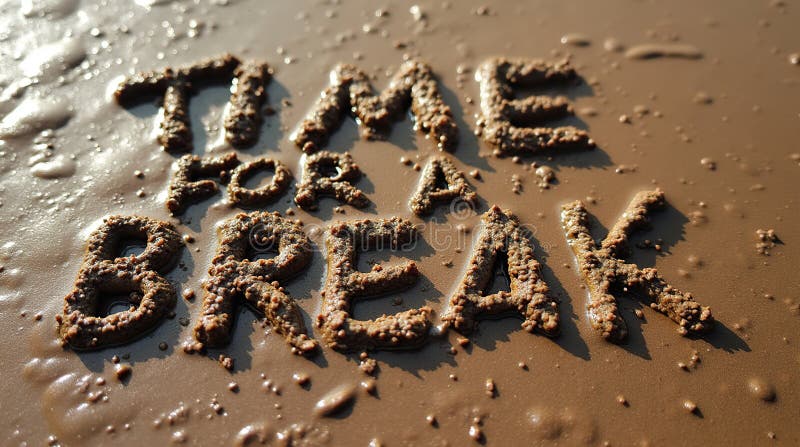 Time for a Break Written in Wet Mud Texture Stock Illustration ...