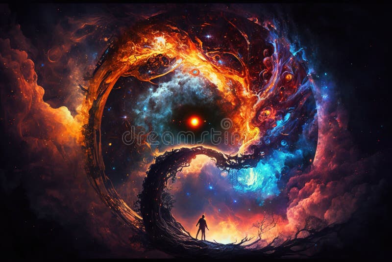 The universe is on fire stock illustration. Illustration of alien ...