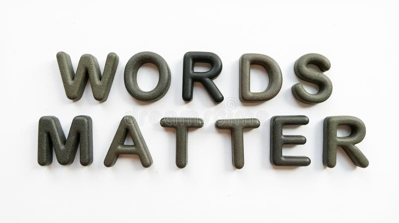Words Matter Message with Stone Letters on White Background Stock ...