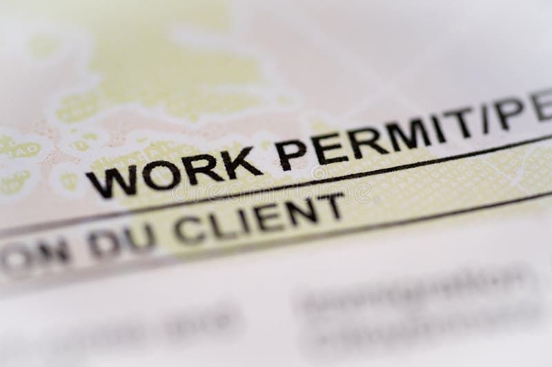 The Phrase "Work Permit" on a Document Stock Image - Image of ...