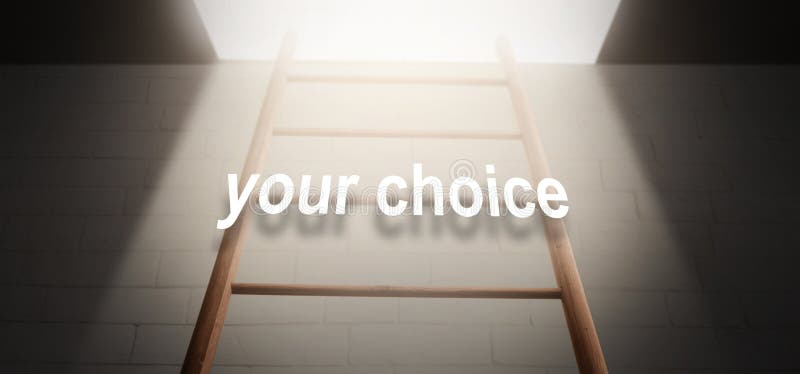 Phrase Your Choice and Wooden Ladder on Background Stock Image - Image ...